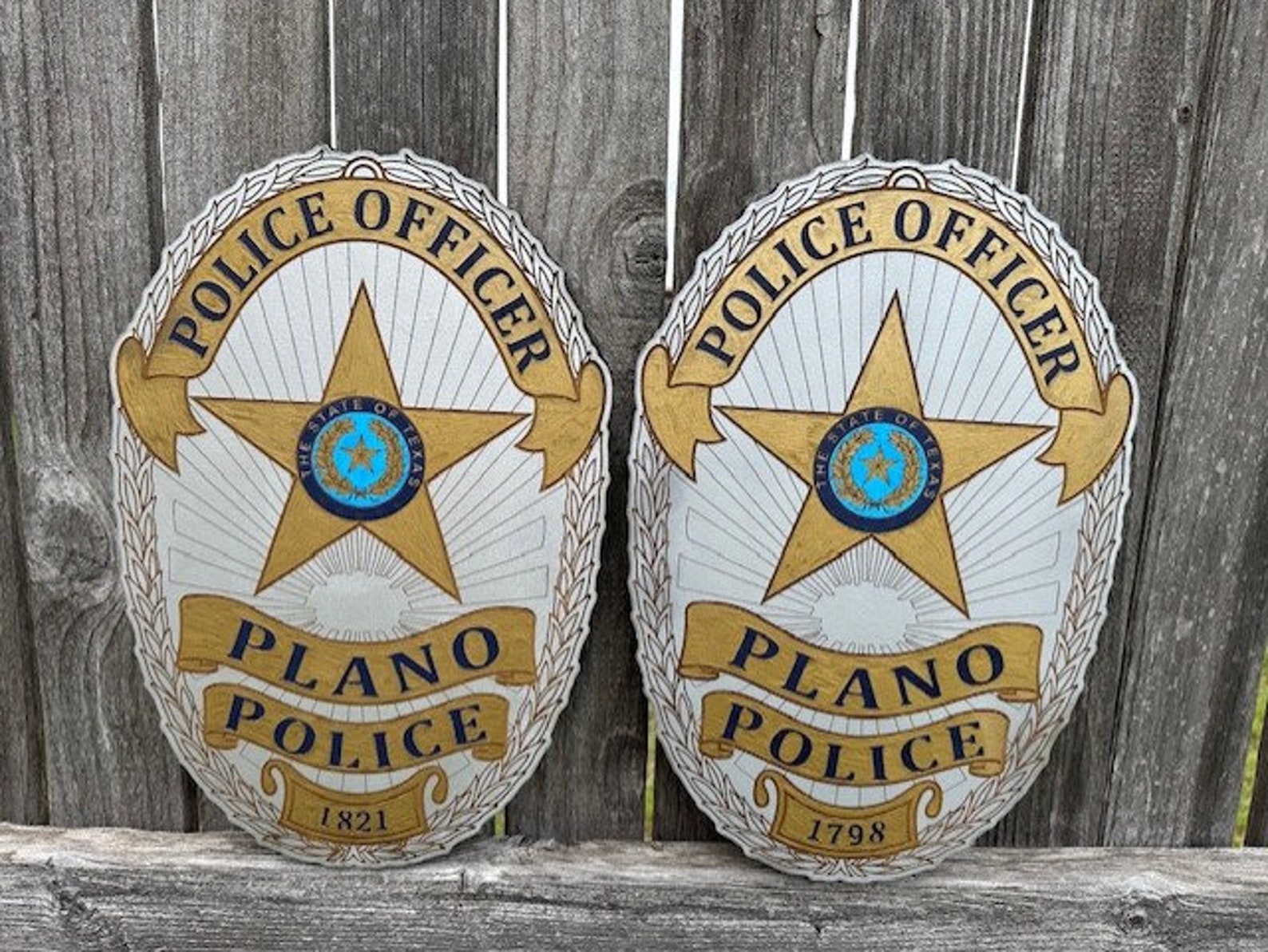 Large Wooden Police Badge Plaque Personalized Custom Engraved Wall ...