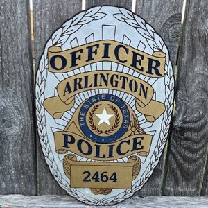 Large Wooden Police Badge Plaque Personalized Custom Engraved Wall ...