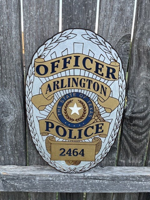 Large Wooden Police Badge Plaque Personalized Custom Engraved Wall ...