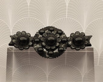 Mourning Jet Whitby Brooch - Etsy