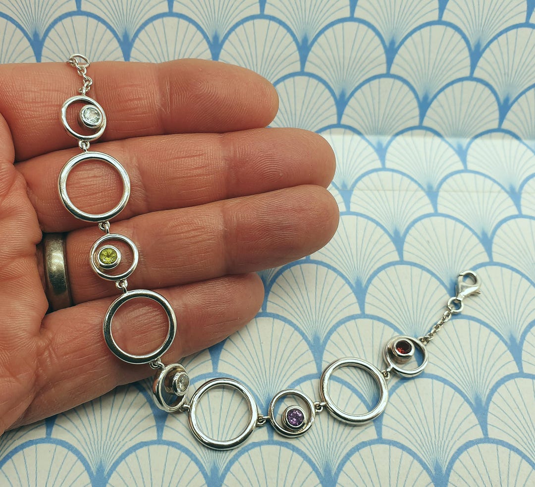 Vintage Michael Golan 925 Sterling Silver Multi Gemstone Modernist ...