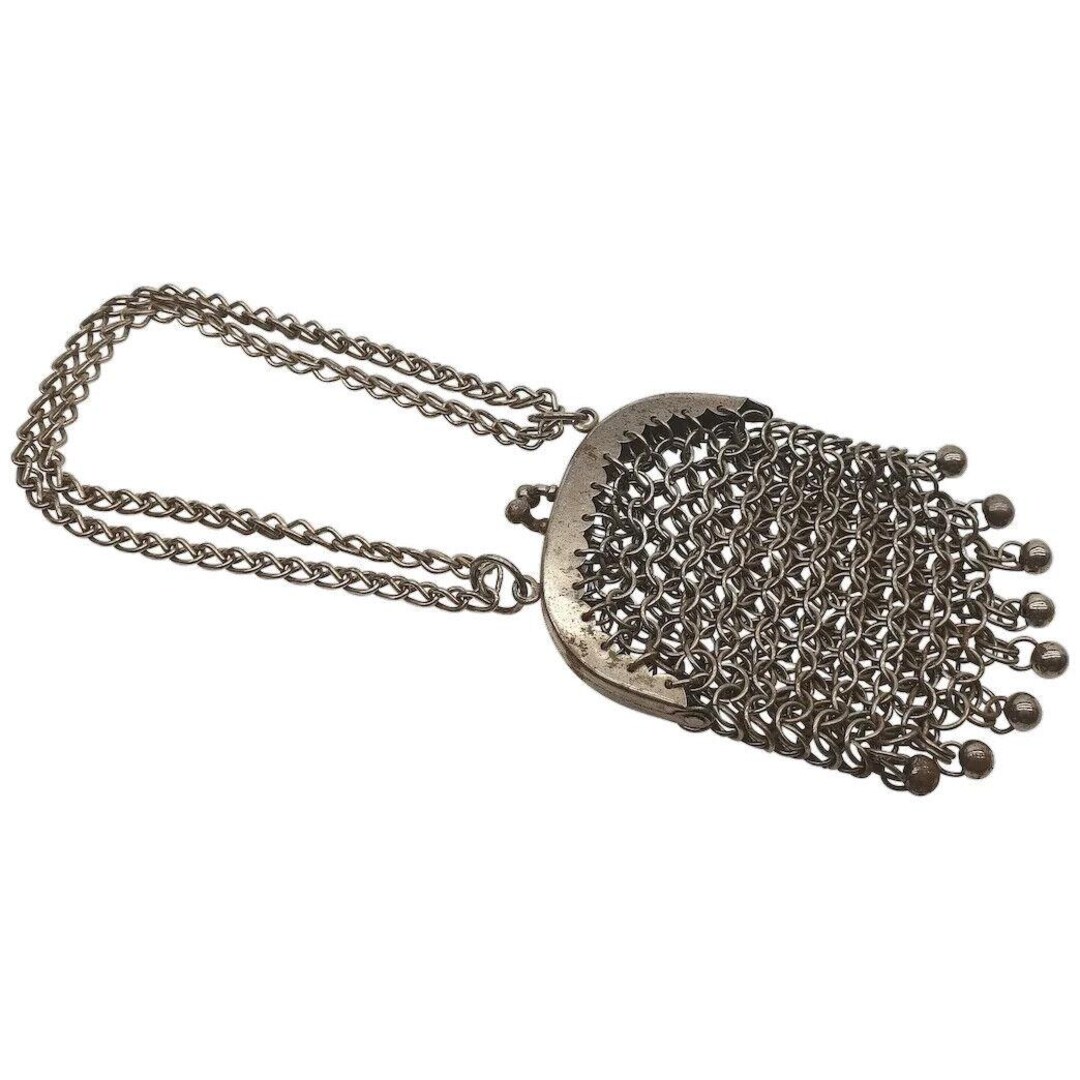 Antique Georgian circa 1780 Steel Mesh Chain Coin Purse With Original ...
