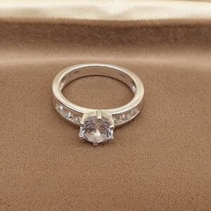 Vintage 925 Sterling Silver and Cubic Zirconia Solitaire Ring - Etsy UK