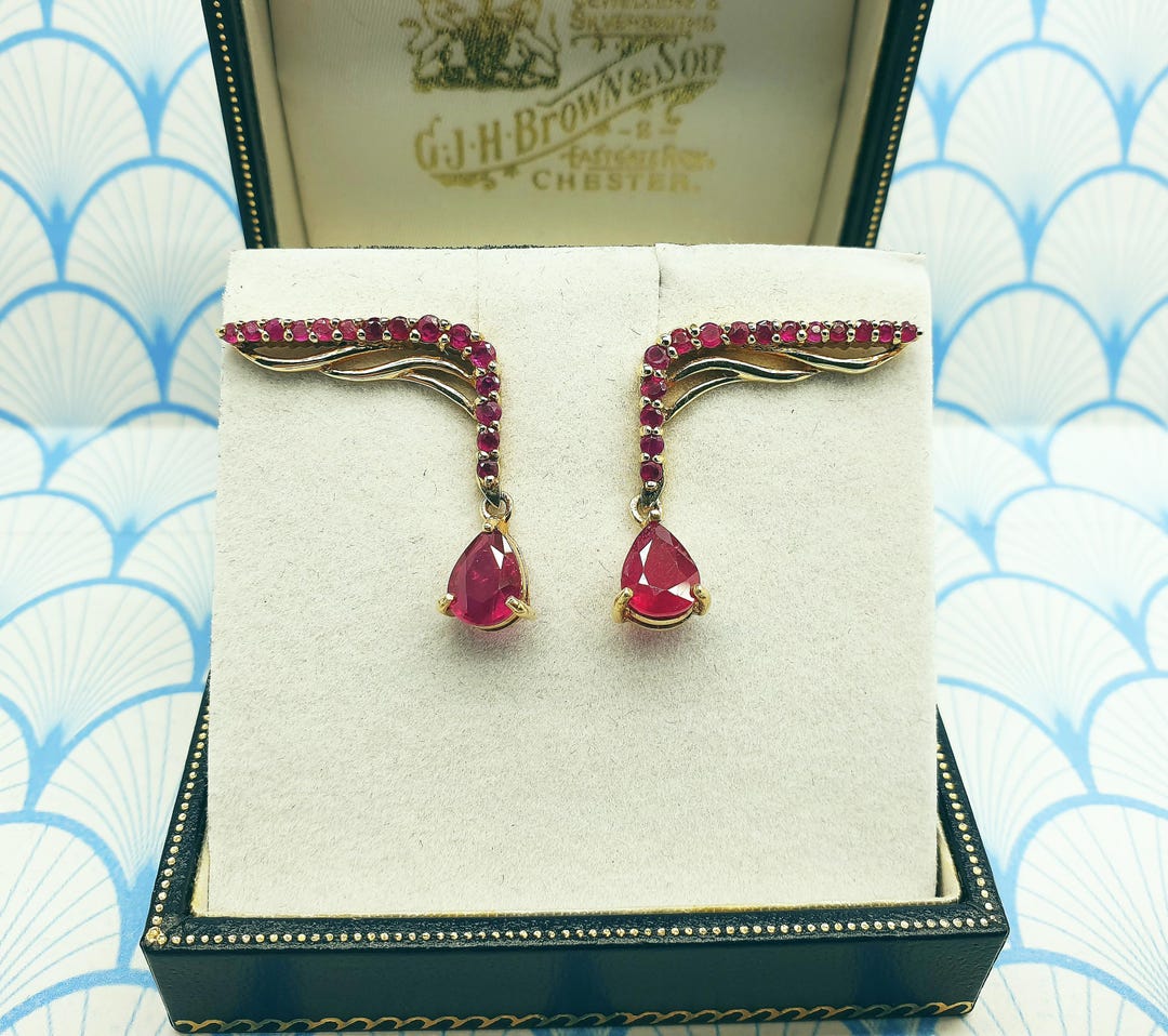 Vintage Art Deco Style 9ct Gold Plated 925 Sterling Silver and Genuine ...