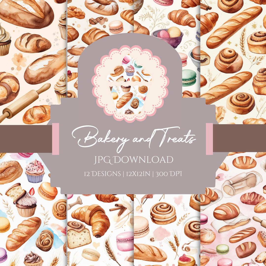 12 Bakery Digital Paper - Etsy