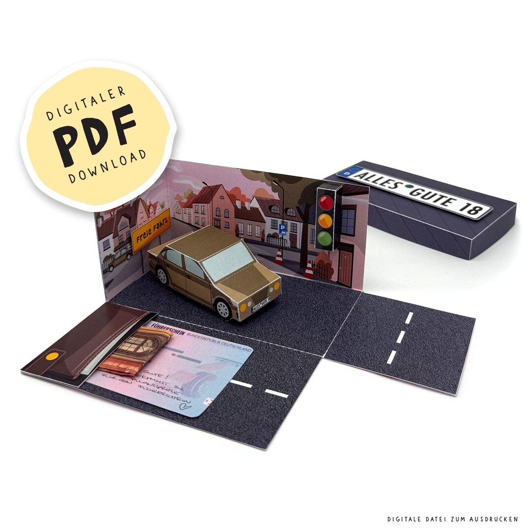 PDF File: DIY Driving License Money Gift PDF Craft Template - Etsy