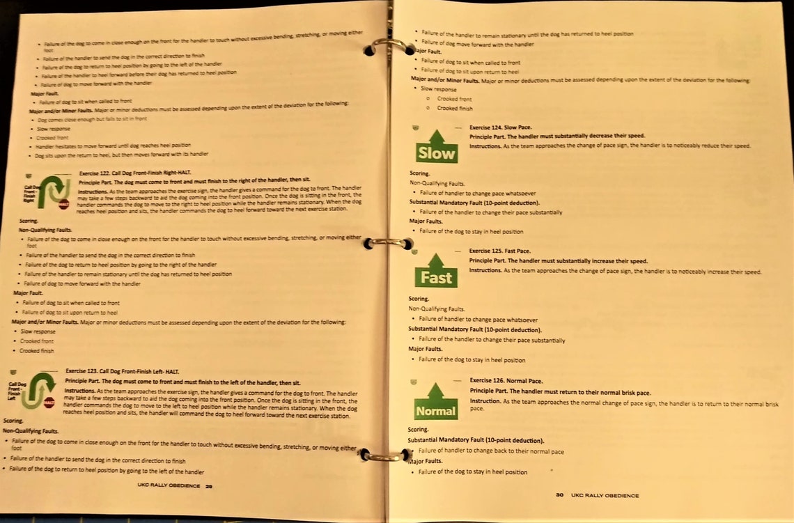 UKC Rally Obedience Laminated Sign Set - Etsy