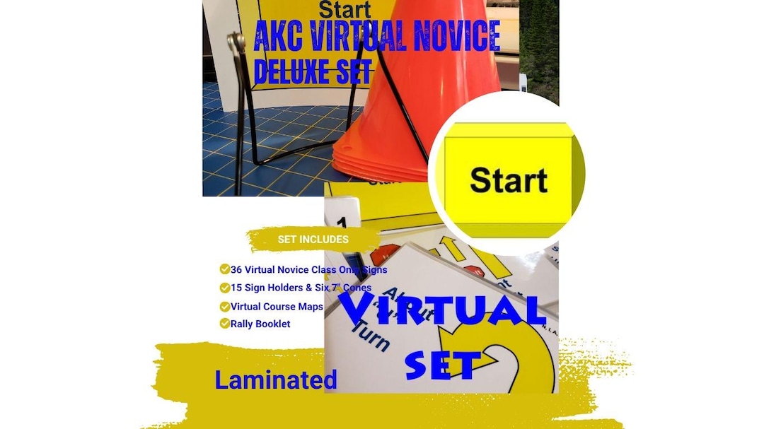 AKC Rally Signs Akc's Virtual Novice Class Only Laminated Deluxe Set - Etsy