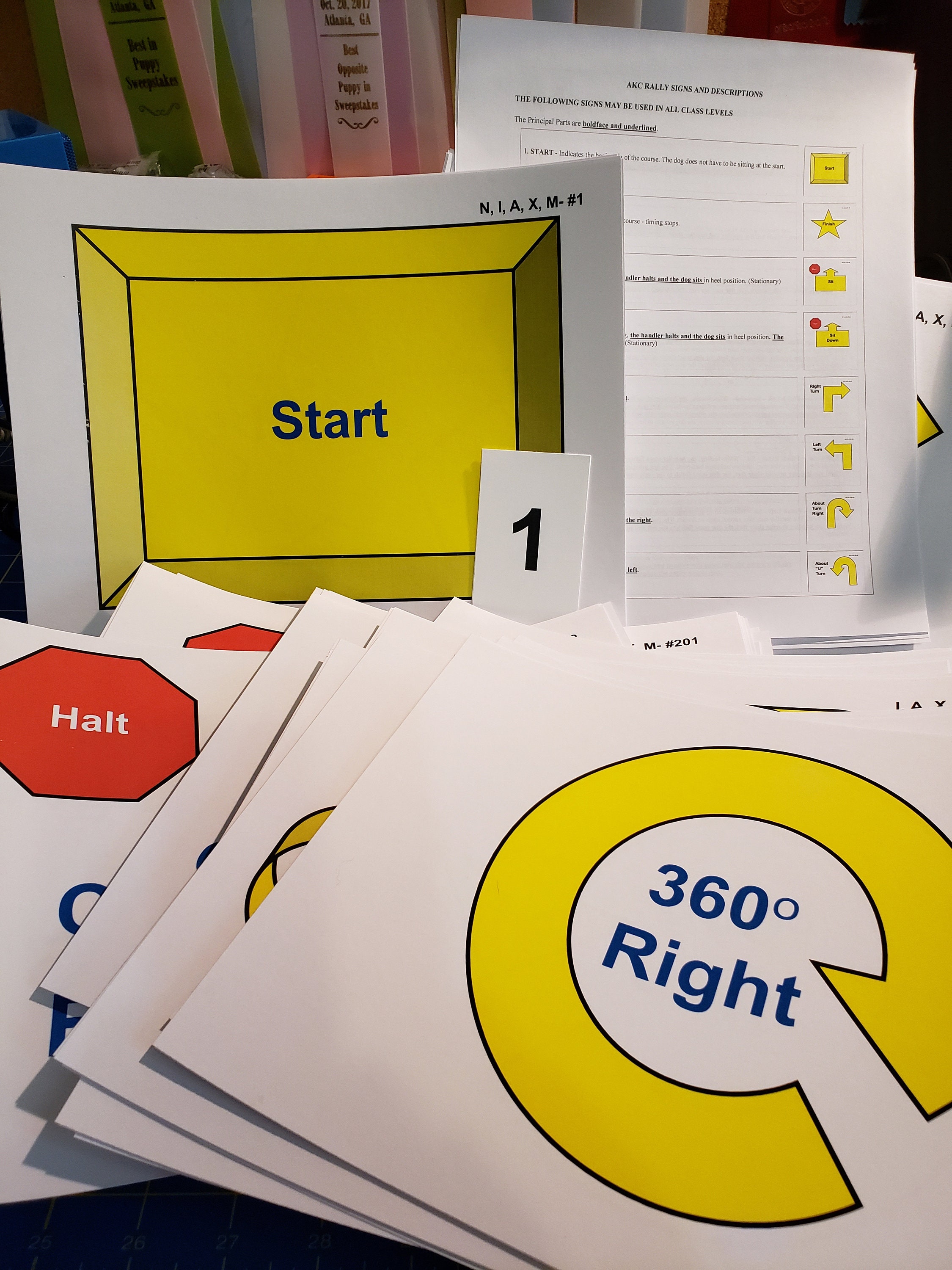 AKC Rally NOVICE & INTERMEDIATE Classes Only Naked Sign Deluxe Set - Etsy