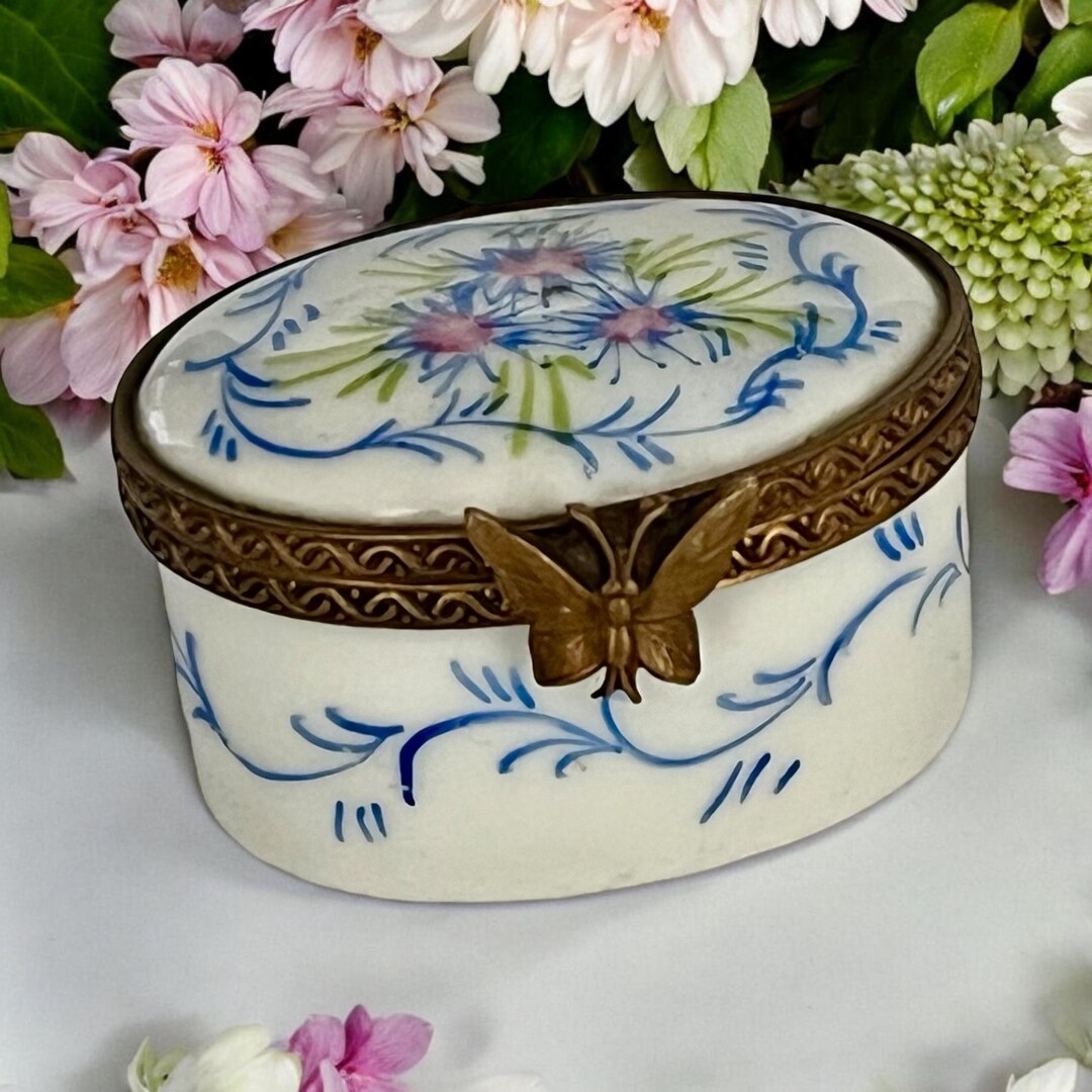 Lovely Limoges Pill Box With Floral Decoration - Etsy