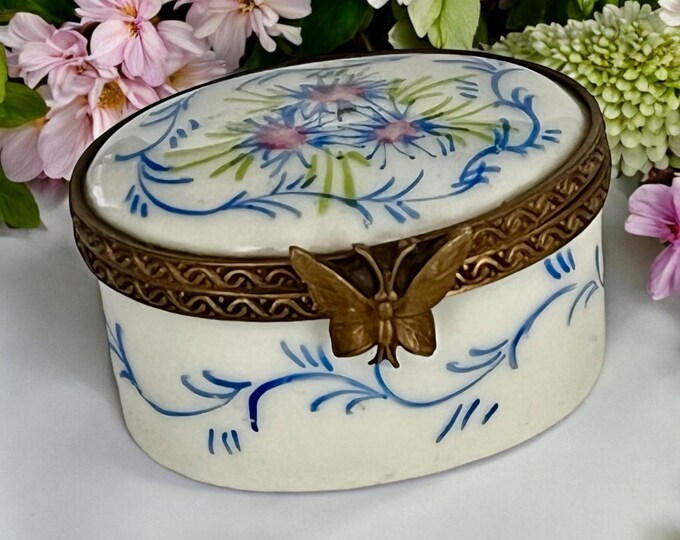 Lovely Limoges Pill Box With Floral Decoration - Etsy