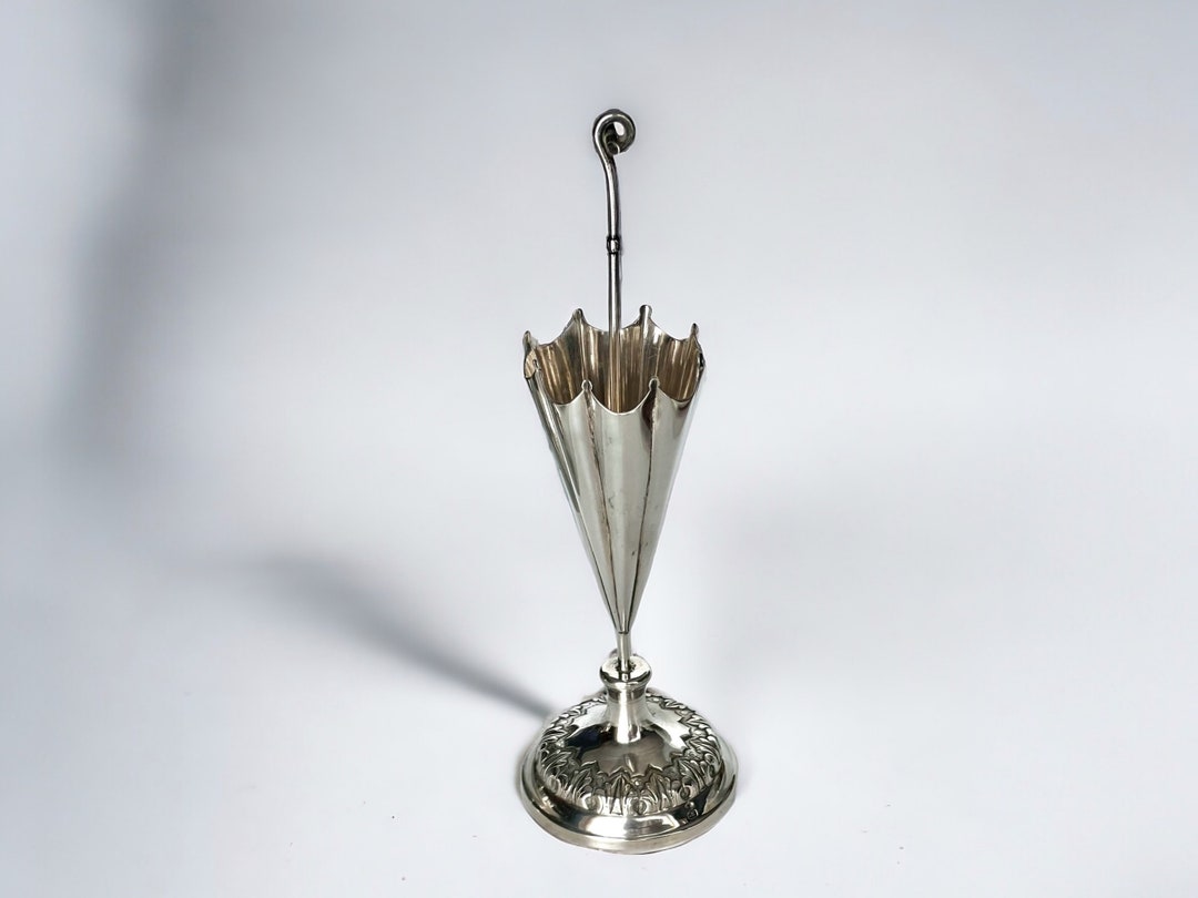 Antique French Vase or Hat Pin Stand Made in Solid Silver in the Shape ...