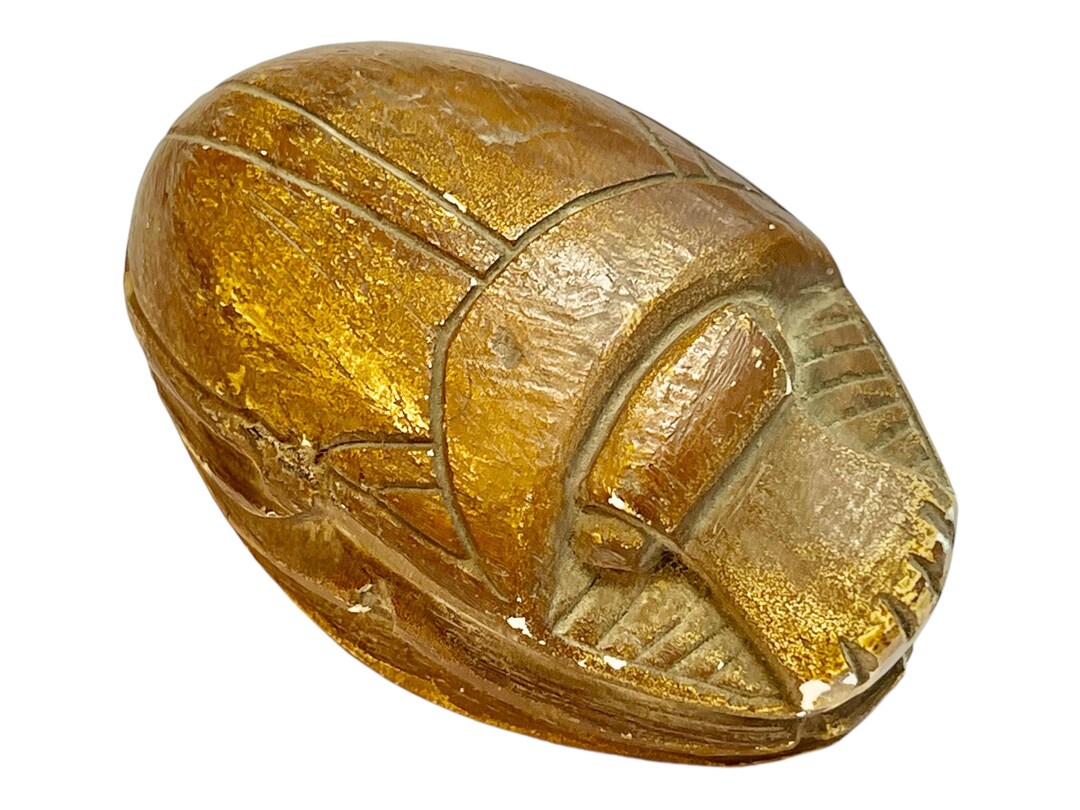 Victorian Egyptian Scarab Paperweight in Mellow-colored Plaster - Etsy
