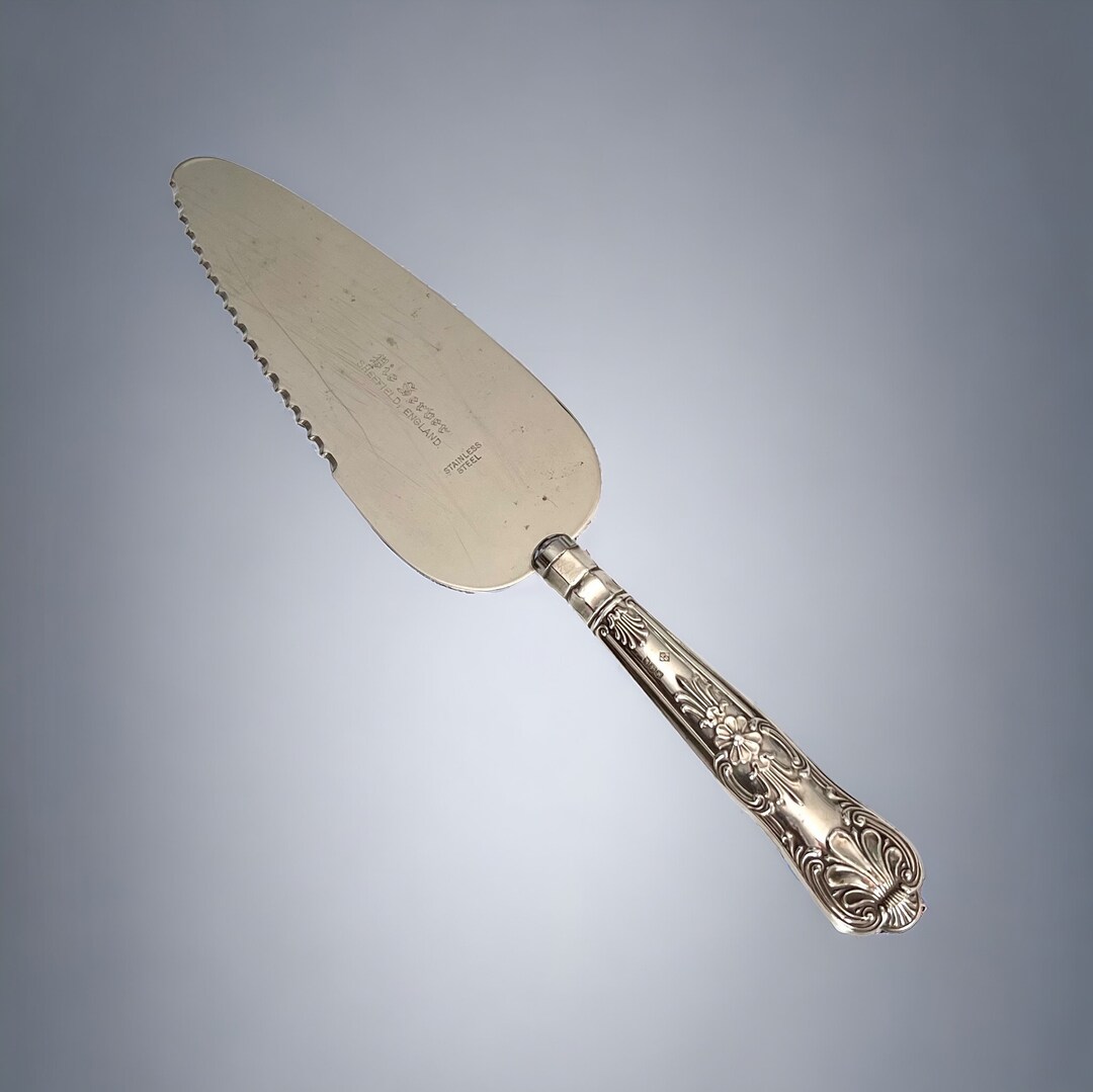 Vintage Pie Server With Silver Handle by Harrison Brothers, Sheffield 1964 - Etsy