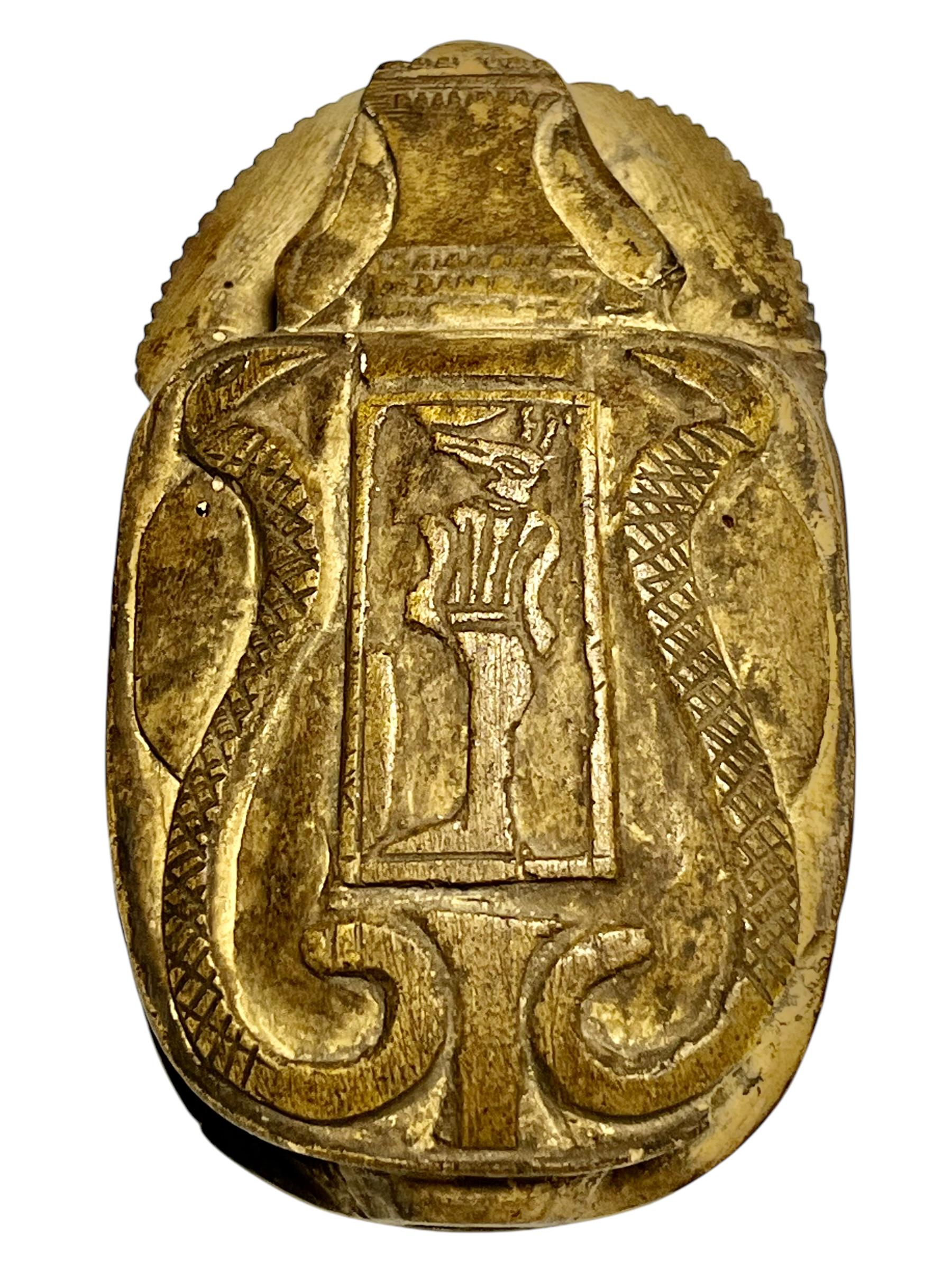 Big Victorian Egyptian Scarab Paperweight in Mellow-colored Plaster - Etsy