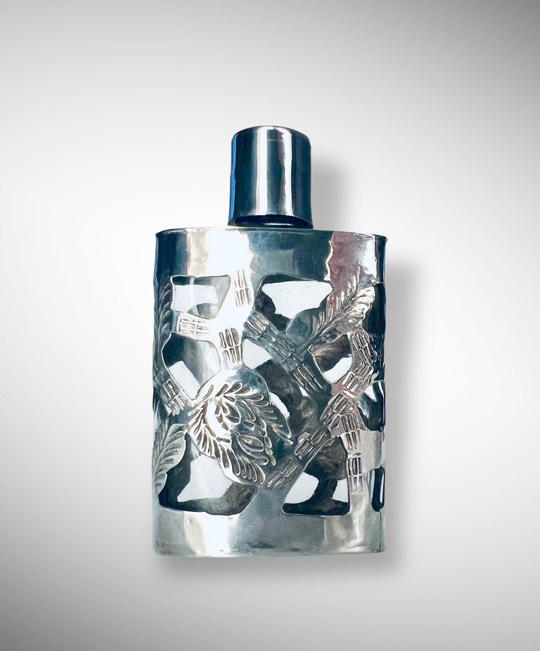 Perfume Bottle Made in Mexico, Glass and Silver - Etsy