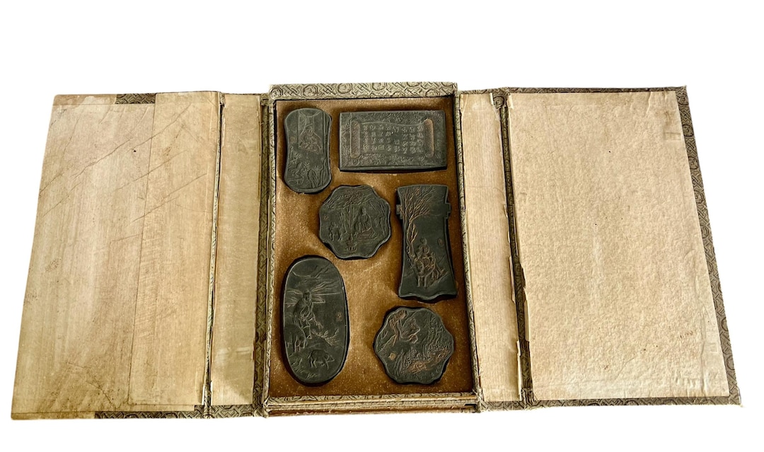 Set of Antique Calligraphic Chinese Ink Blocks - Etsy