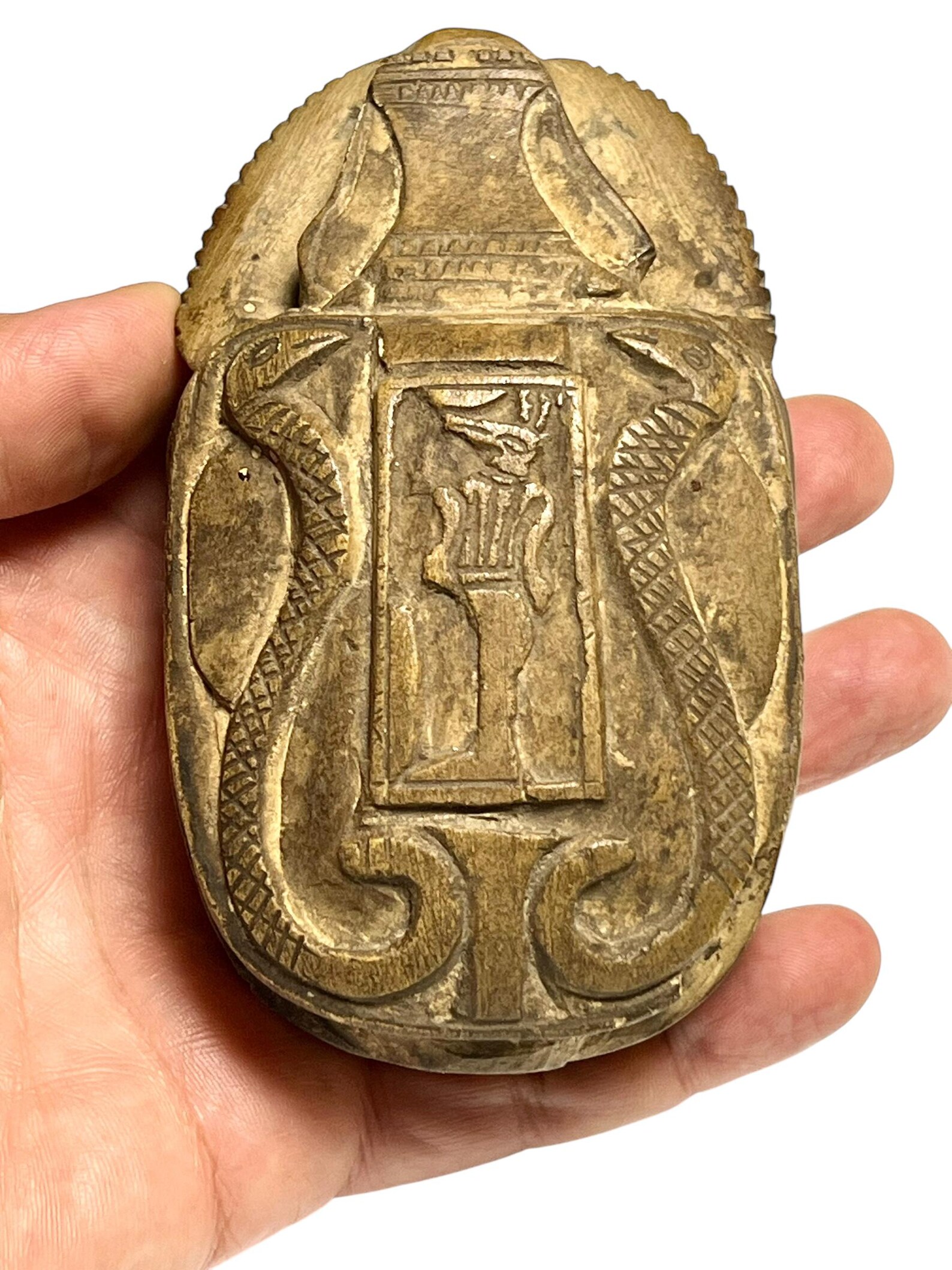 Big Victorian Egyptian Scarab Paperweight in Mellow-colored Plaster - Etsy