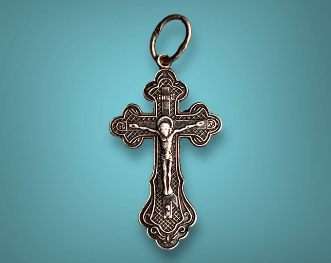 Antique Orthodox Solid Silver Cross Pendant - Etsy
