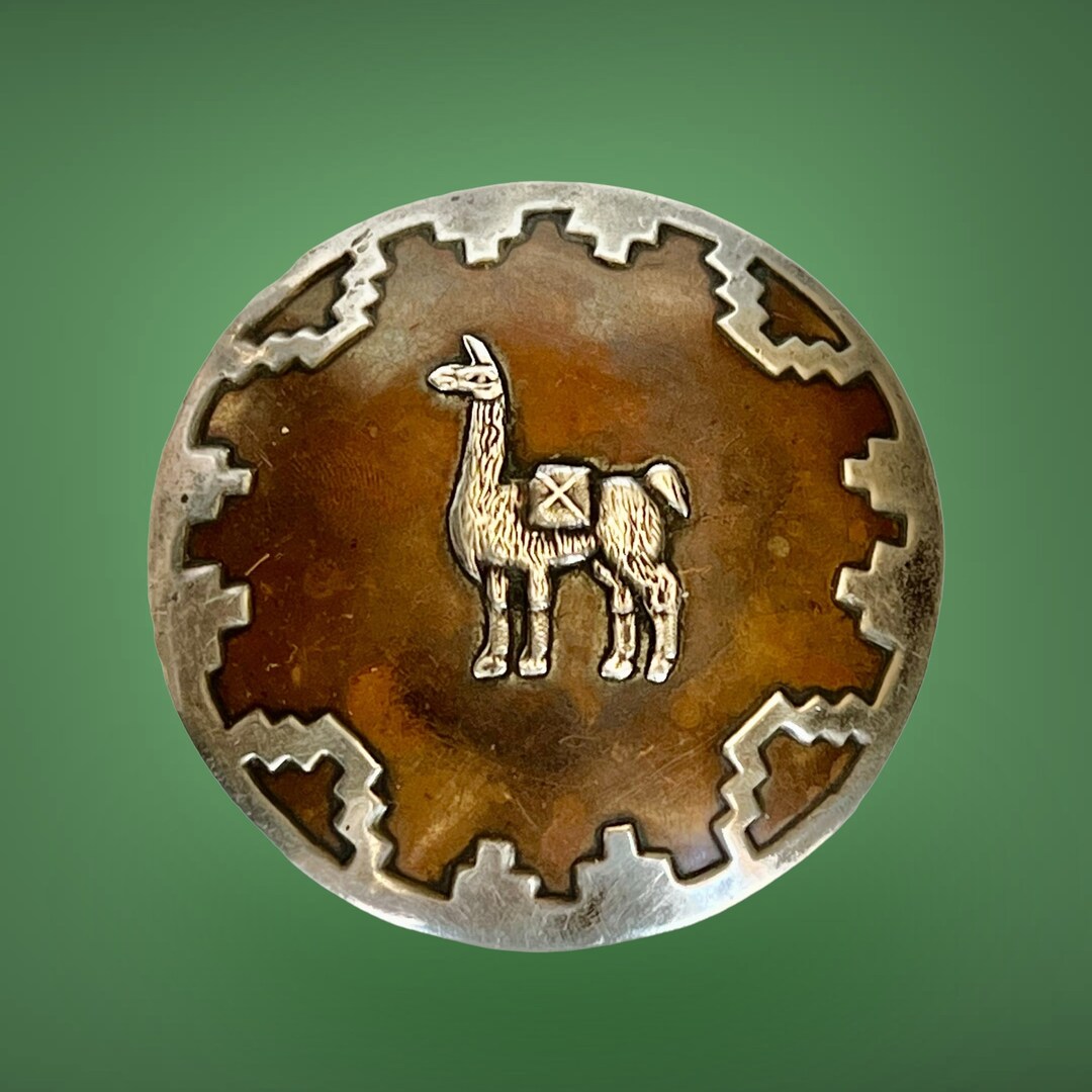Vintage Peruvian Pendant With Llama - Etsy
