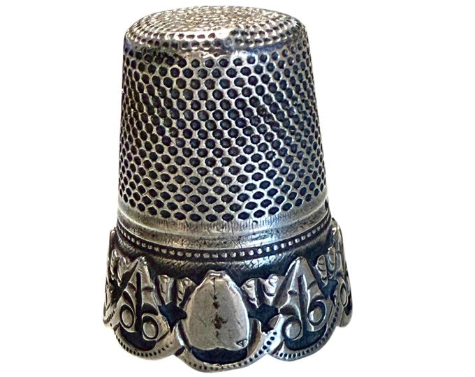 Antique Silver Thimble With Scalloped Rim - Etsy