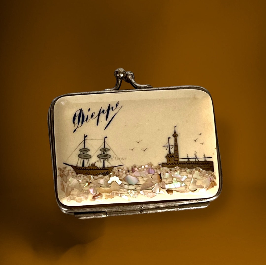 Antique French Coin Purse, Dieppe Harbor and Ship - Etsy