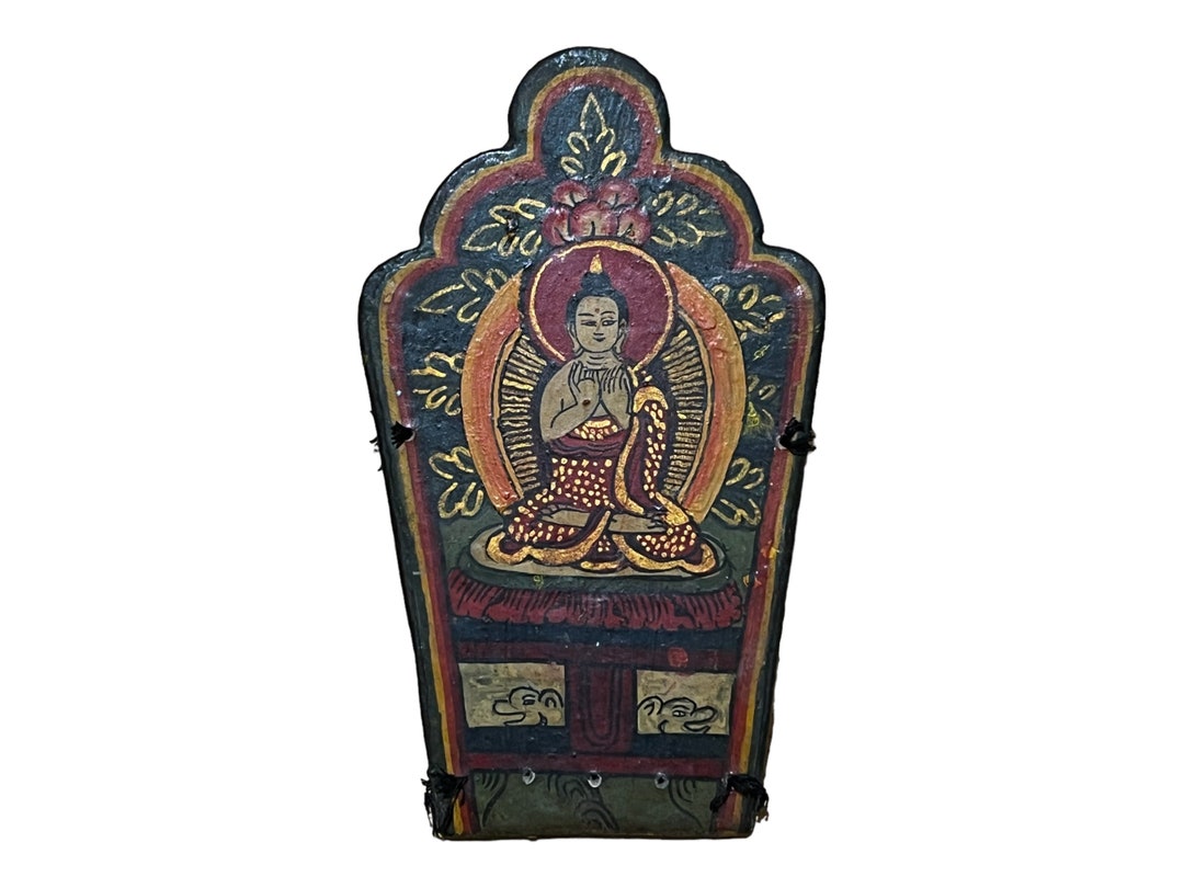 Tibetan Antique Buddhist Tanka Painting on Wood - Etsy