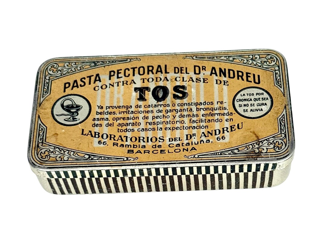 Antique Dr. Andreu's Cough Pills Tin Box - Etsy