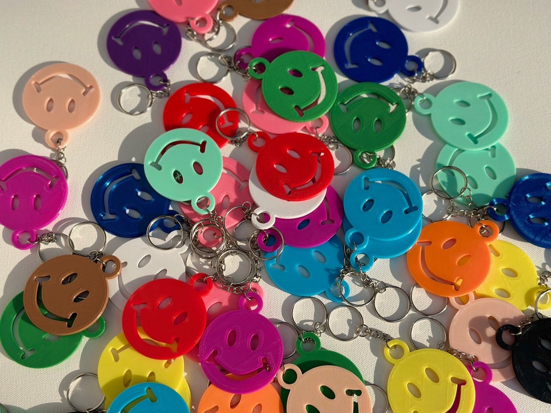 Smile Face Keychains 3D Printed Smile Keychains/bag Tags - Etsy