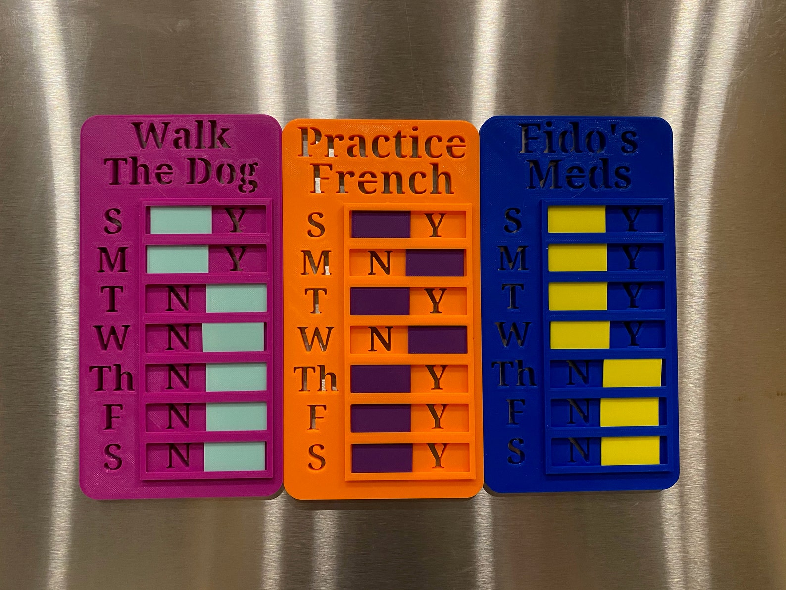 Custom Daily Task Board Magnetic 3D Printed Multiple Colors | Etsy