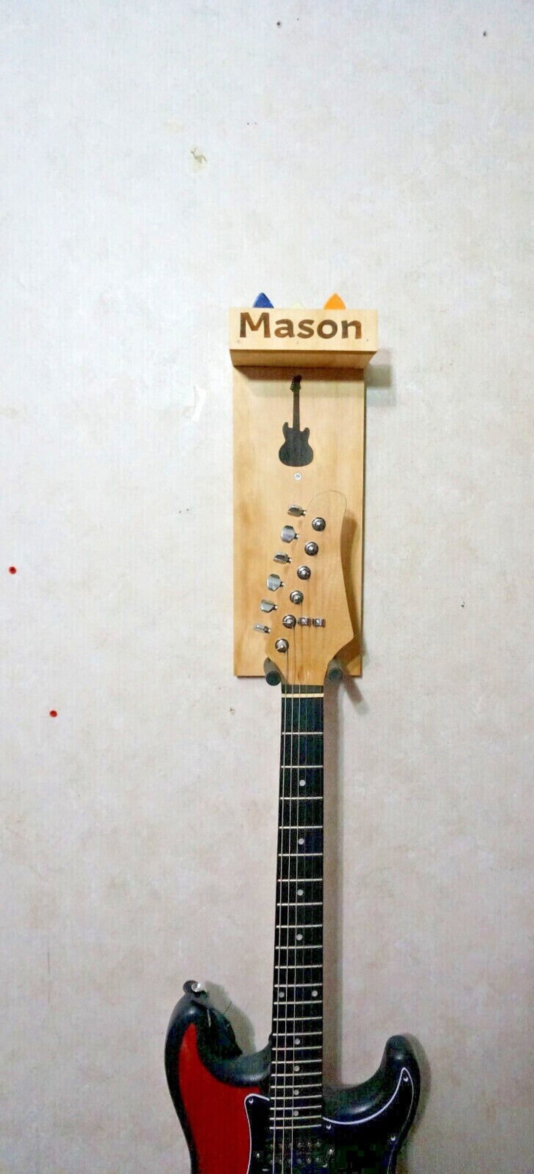 Personalized Wood Guitar Hanger, Guitar Wall Hanger, Also Fits Ukulele ...