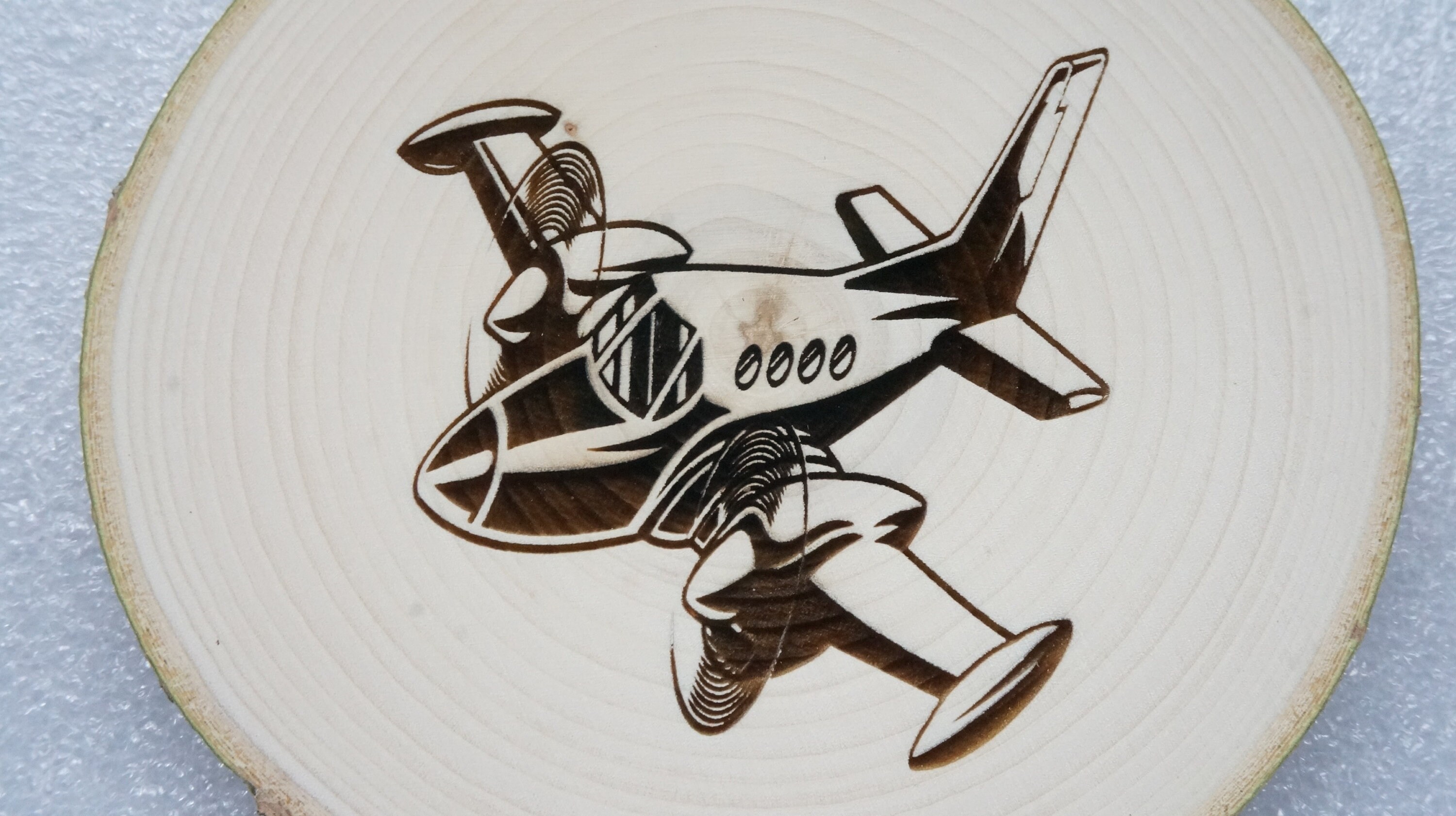Airplane wood slice ornament or magnet laser engraved pilot | Etsy