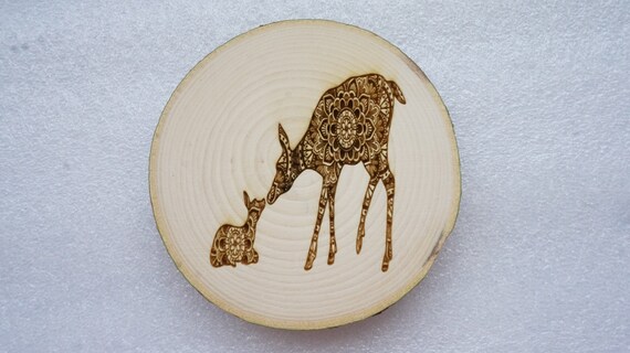 Mandala Doe and Fawn Christmas Ornament or Magnet Deer Floral - Etsy