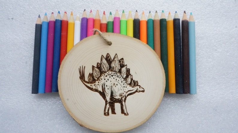 Color Your Own Wood Slice Stegosaurus Dinosaur Coloring Craft - Etsy