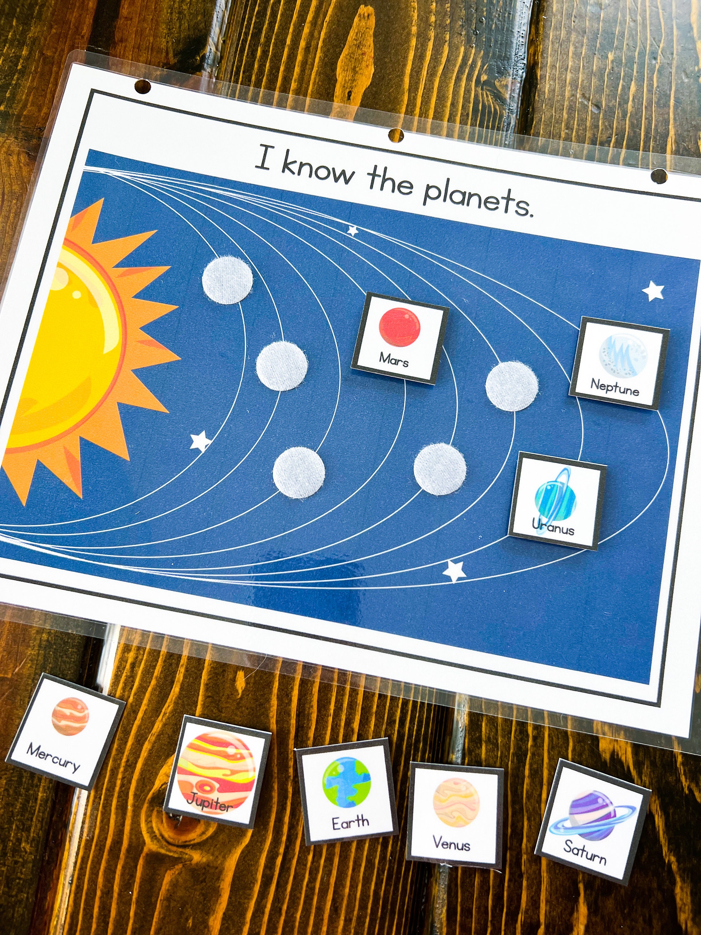 Sort Planets, Science Activity Page, Toddler Busy Binder, Homeschool ...