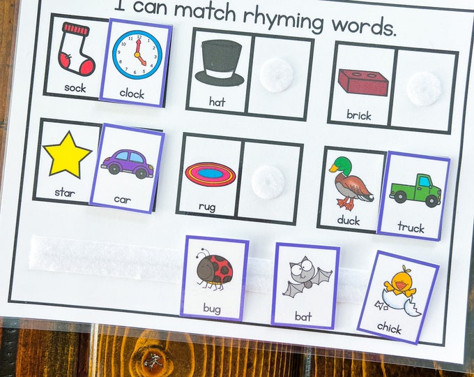 Match Rhyming Words, Preschool Curriculum, Kindergarten Curriculum ...