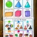 3D Shape Sort Activity Pages, Geometry, Toddler Busy Binder, Homeschool ...