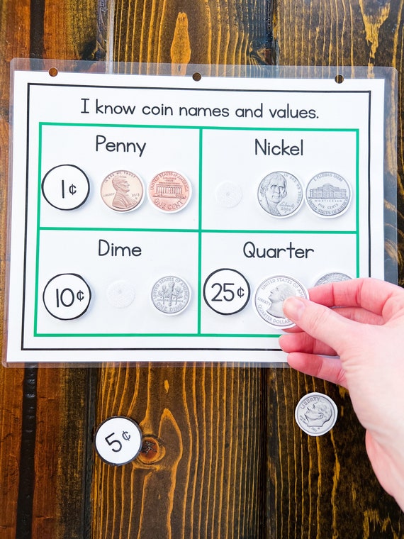 Coins Activity Identify Coin Name and Value Busy Binder | Etsy