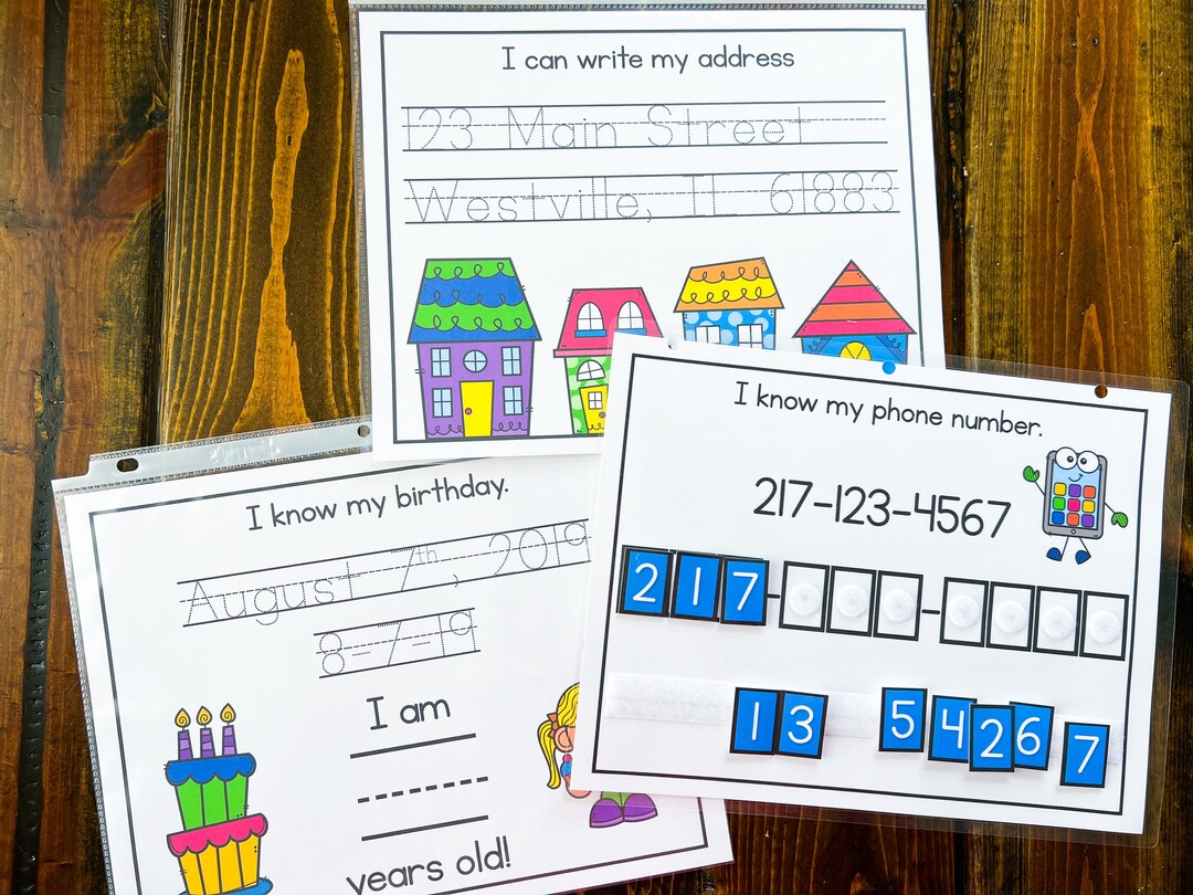 Personal Information Busy Binder Pages, Birthday, Address, Phone Number ...