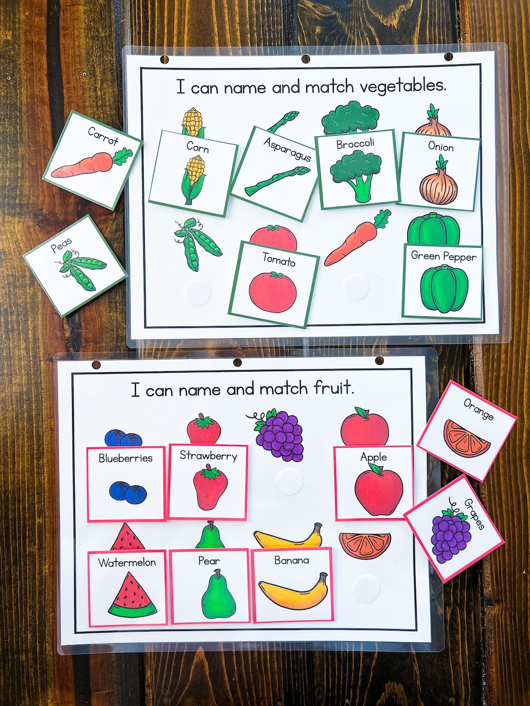 Fruit and Vegetable Matching Game, Kindergarten Curriculum, Preschool ...