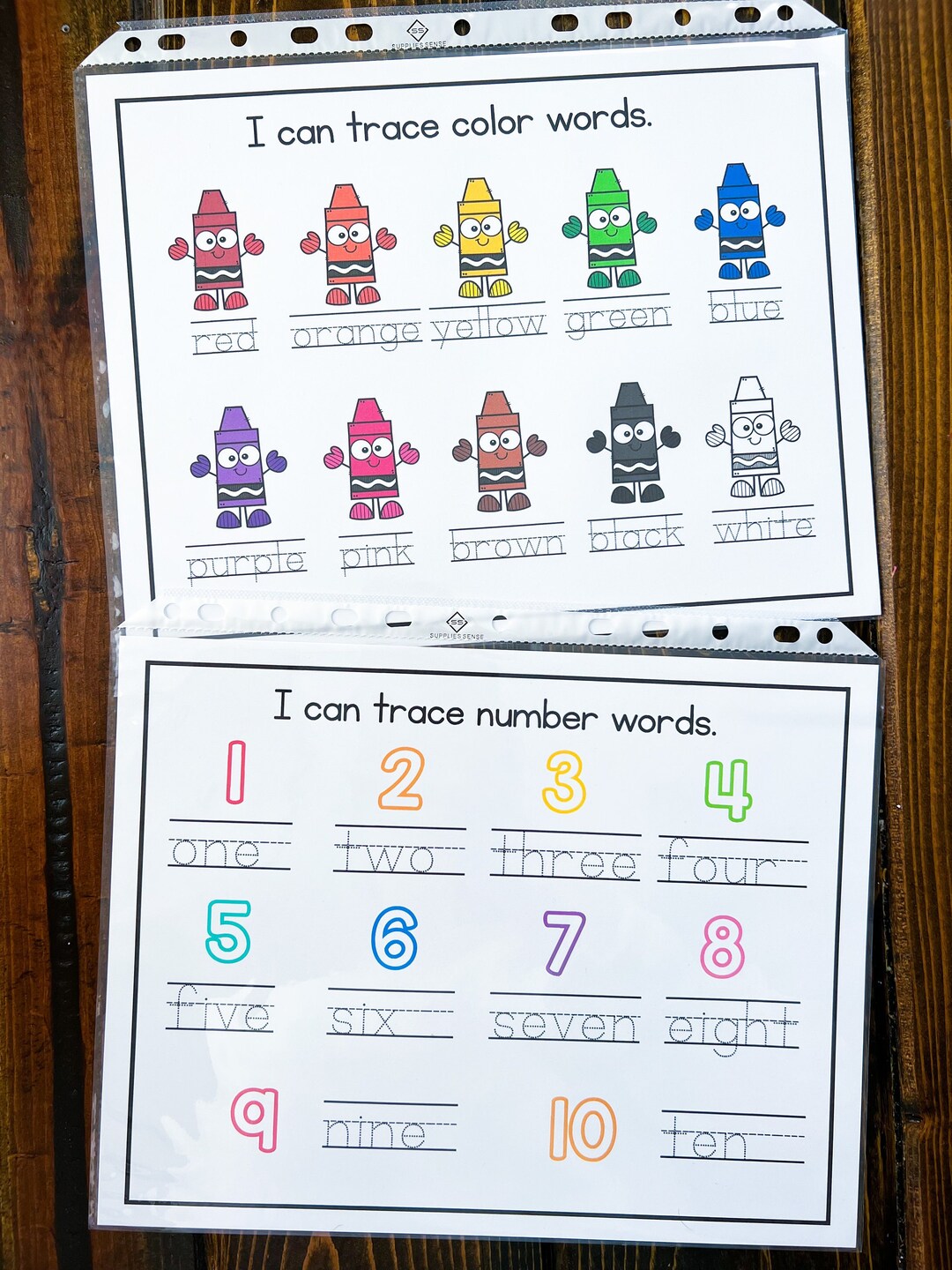 Extra Writing Sheets for Busy Binder, Color Words, Number Words, Sight ...