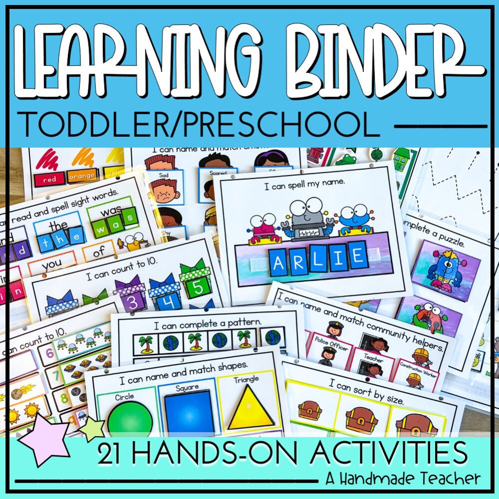 PRINTABLE Learning Binder, Digital Toddler Busy Binder, Preschool ...