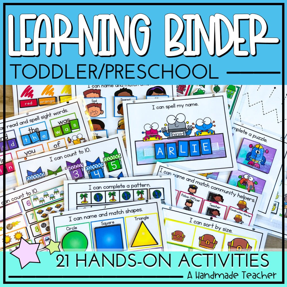 PRINTABLE Learning Binder, Digital Toddler Busy Binder, Preschool ...
