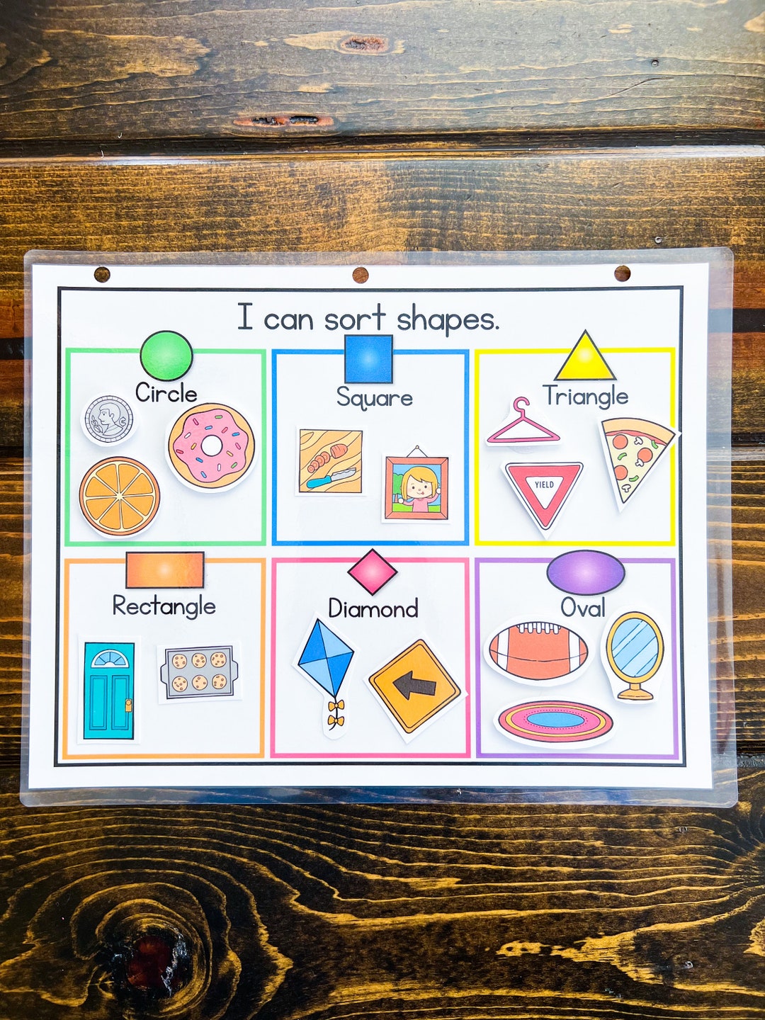 2D Shape Sort Activity Page, Geometry, Toddler Busy Binder, Homeschool ...