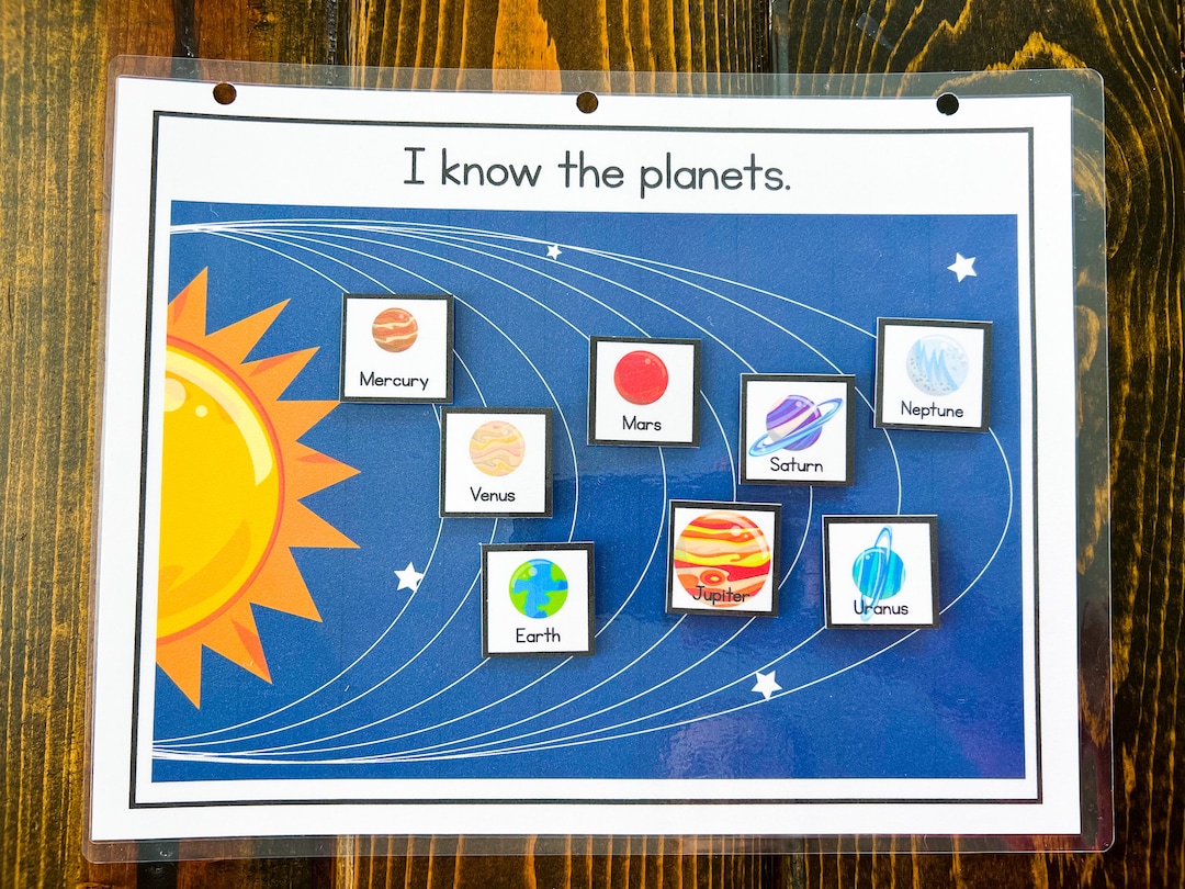 Sort Planets, Science Activity Page, Toddler Busy Binder, Homeschool ...