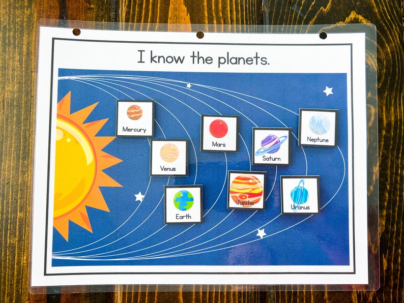 Sort Planets, Science Activity Page, Toddler Busy Binder, Homeschool ...