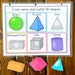 3D Shape Sort Activity Pages, Geometry, Toddler Busy Binder, Homeschool ...