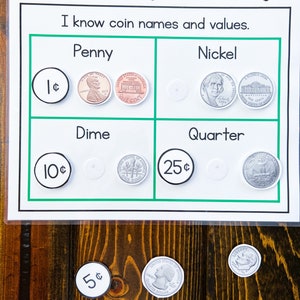 Coins Activity, Identify Coin Name and Value, Busy Binder, Homeschool ...