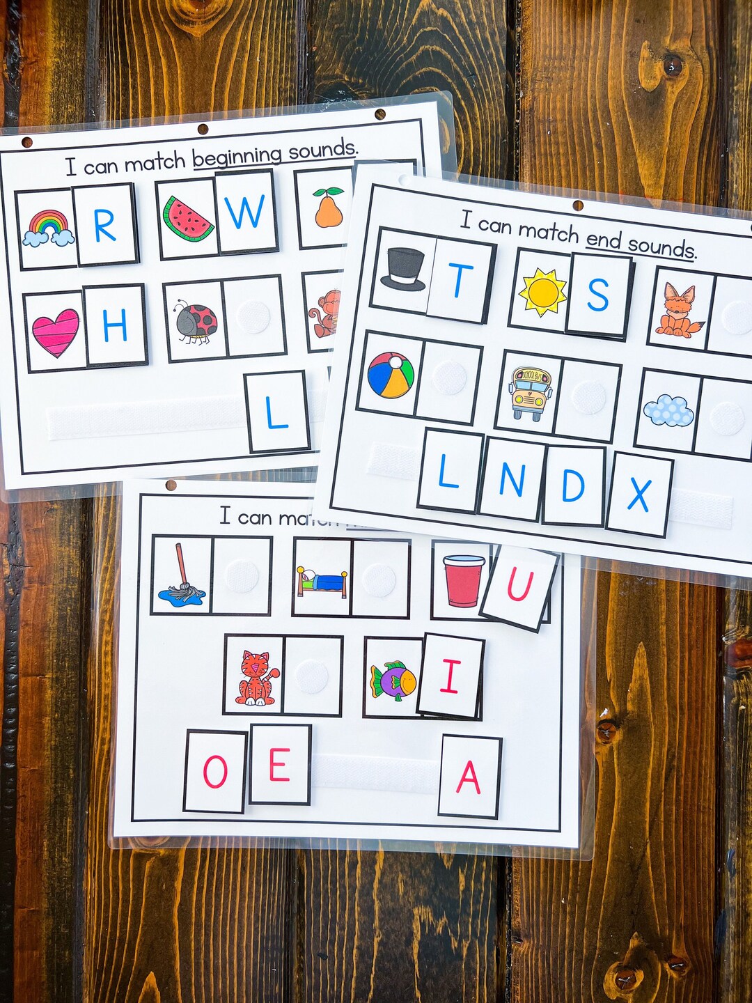 Letter and Sound Matching, Beginning Sounds, Middle Sounds, End Sounds ...