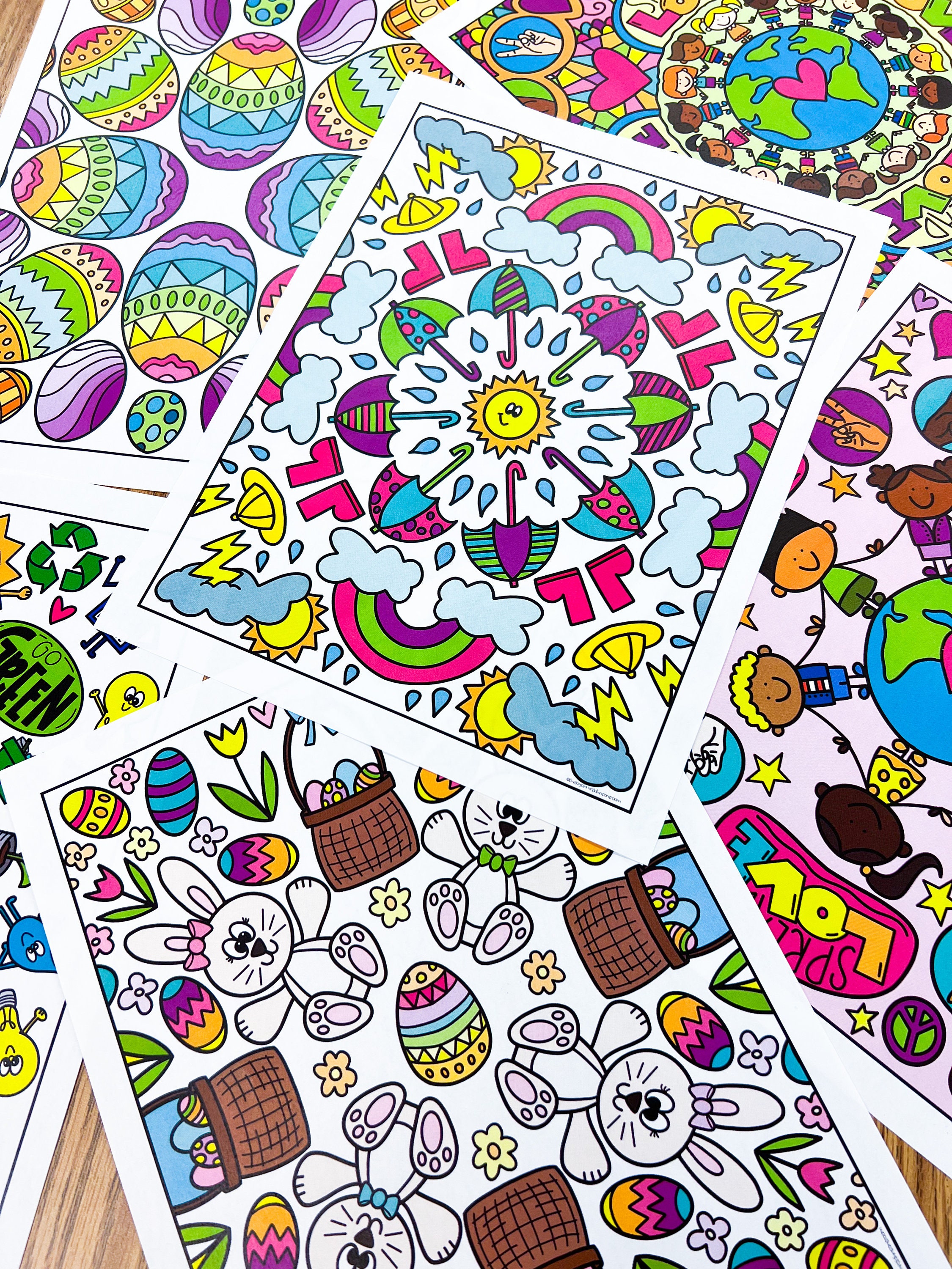 April Coloring Sheets Printable, Doodle Coloring Sheets, Easter ...